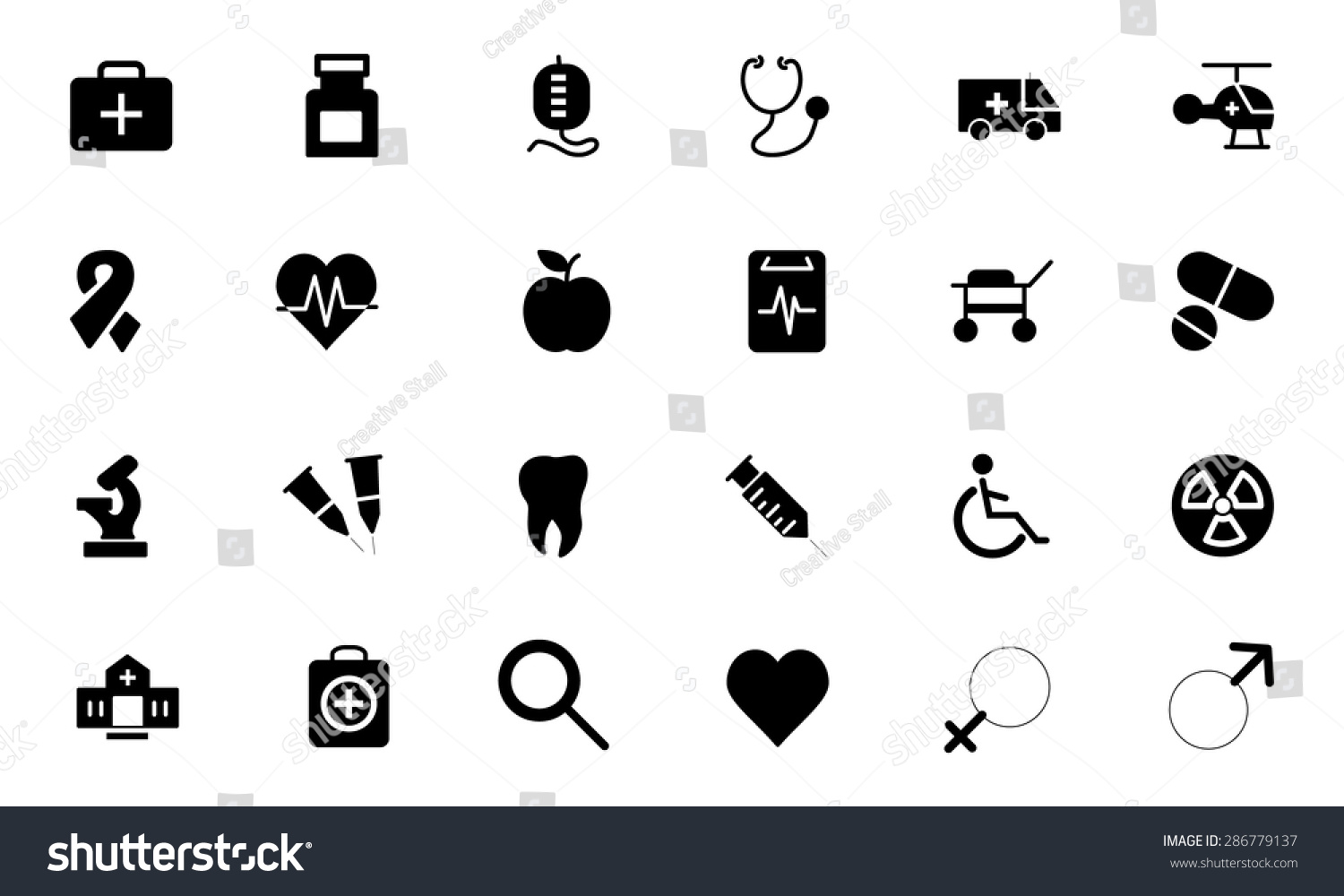 Medical Vector Icons 1: เวกเตอร์สต็อก (ปลอดค่าลิขสิทธิ์) 286779137 ...