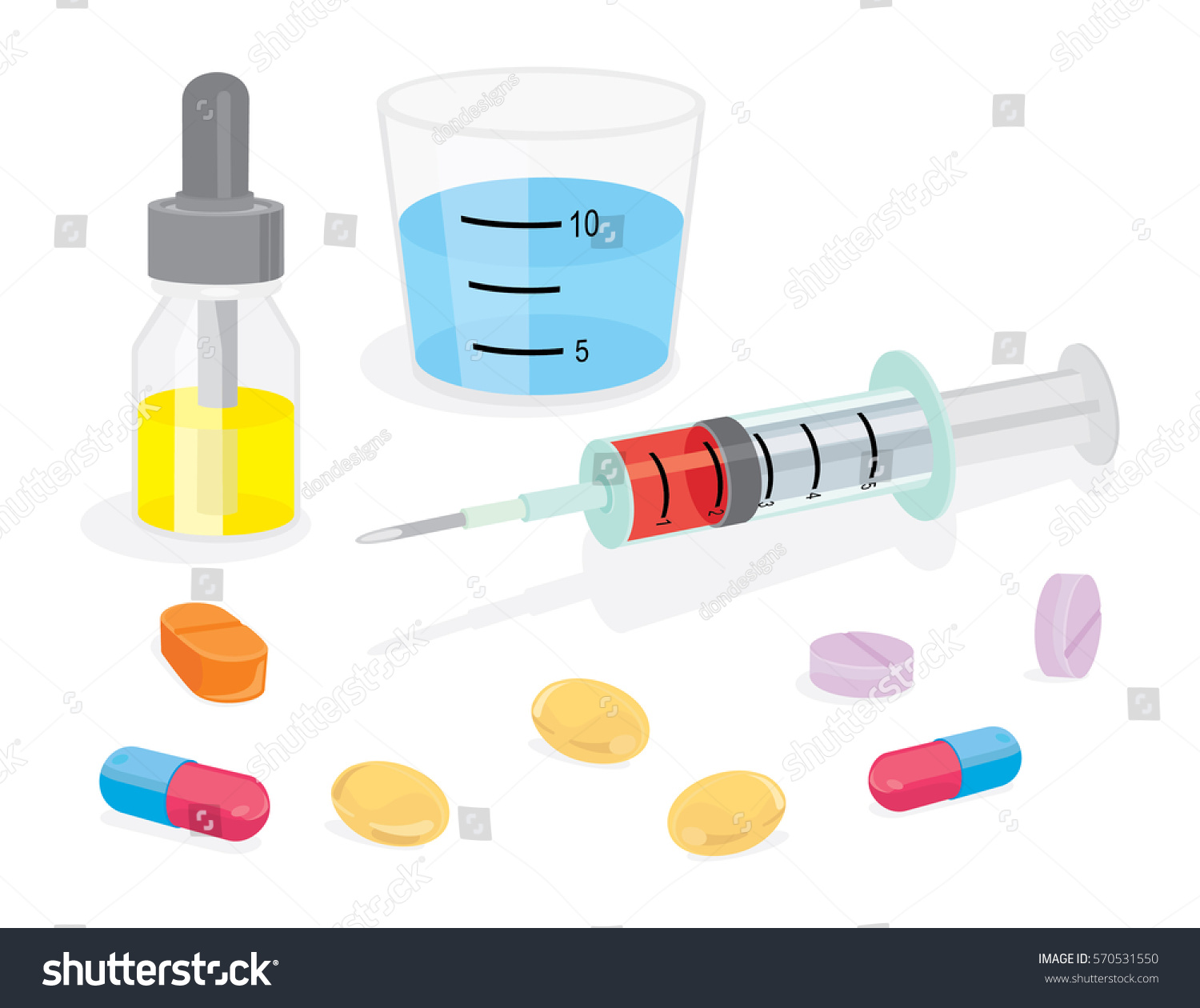 Medicine Tablets Injection Vector Stock Vector (Royalty Free) 570531550 ...