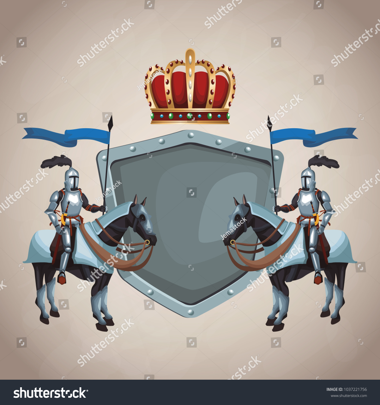 Medieval Army Emblem Stock Vector (Royalty Free) 1037221756