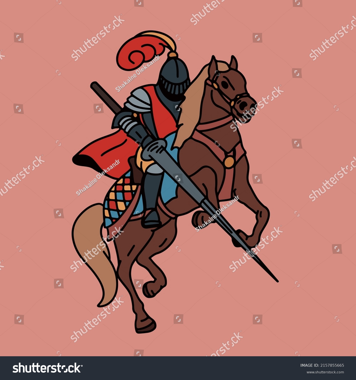 Medieval Attacking Cavalry Lancer Vanguard Stock Vector (Royalty Free ...
