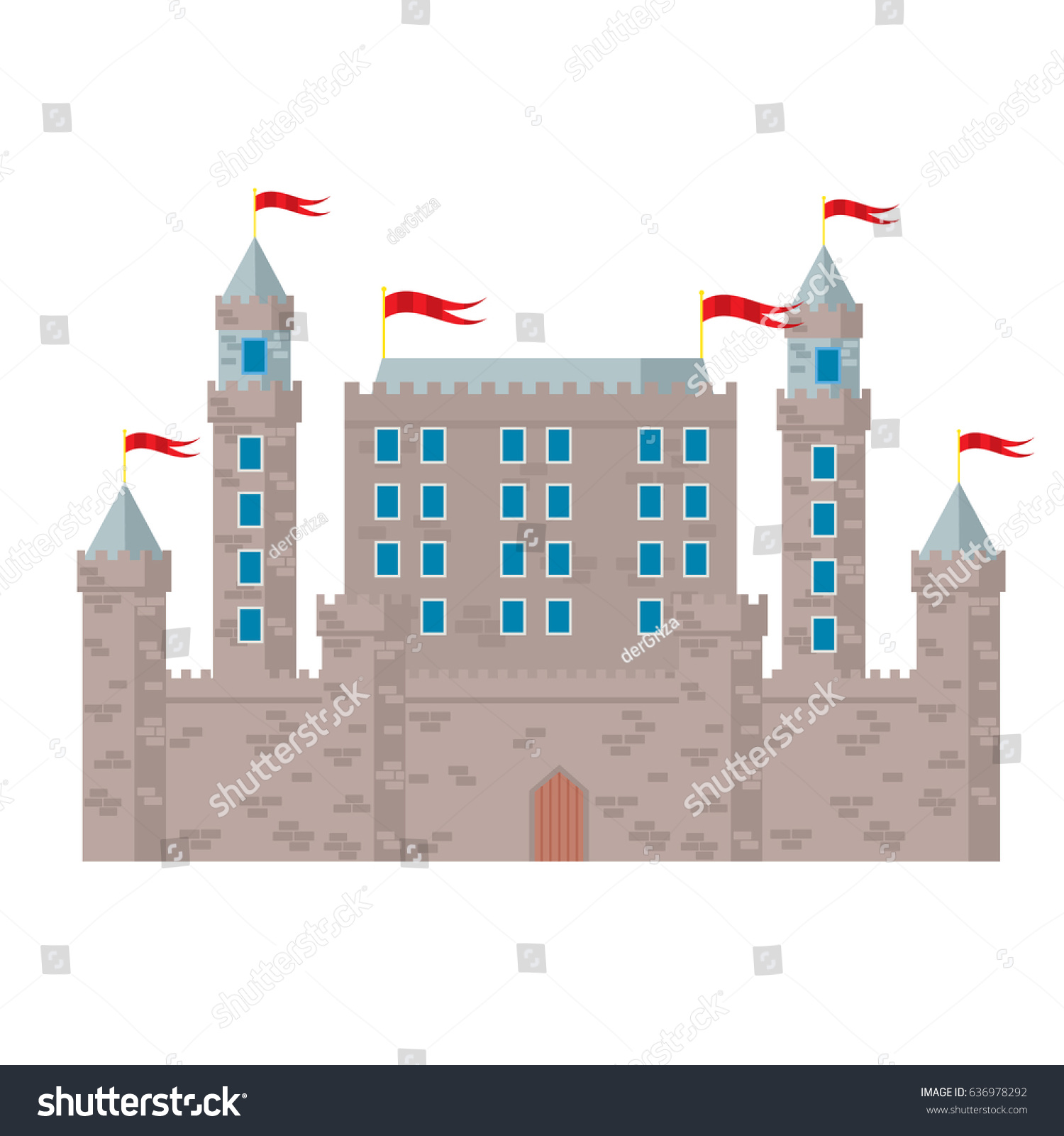 Medieval Castle Flat Vector Illustration: vetor stock (livre de ...