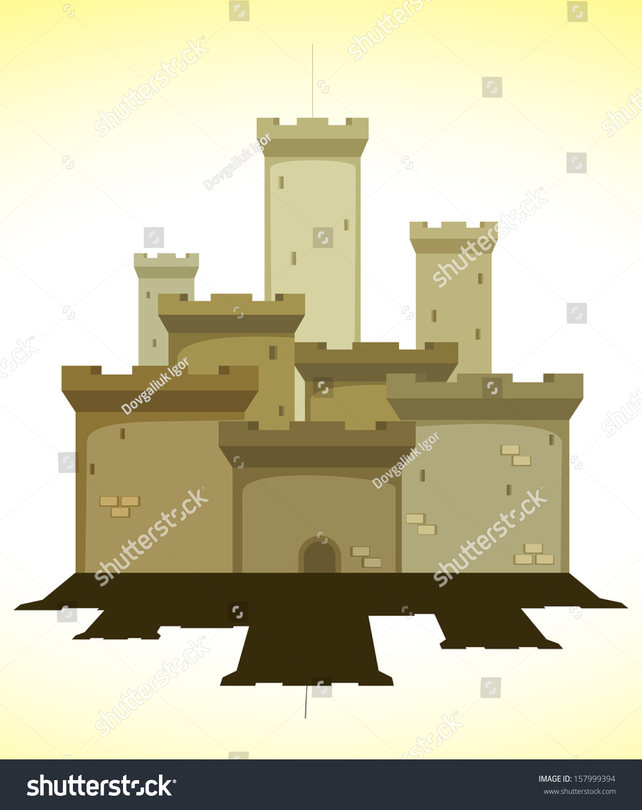 Medieval Castle Vector Illustration Stock Vector (Royalty Free) 157999394