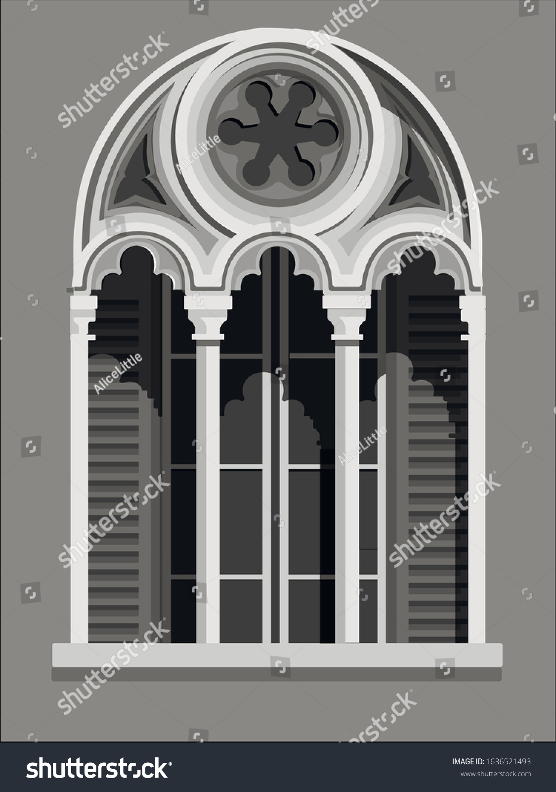 Medieval Castle Windows Gothic Style Vector Stock Vector (Royalty Free ...