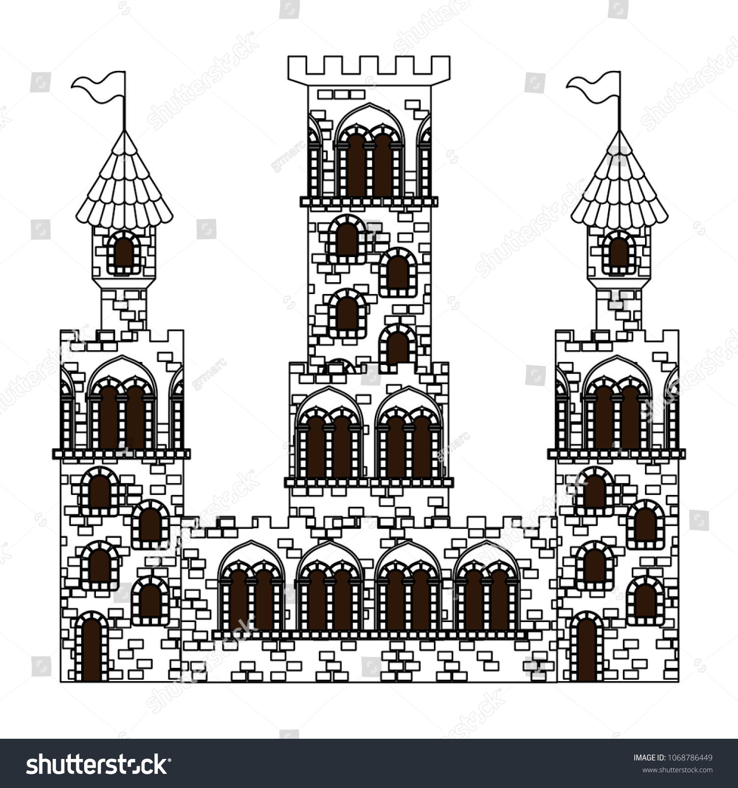 Medieval Castle Flags Stock Vector (Royalty Free) 1068786449 | Shutterstock