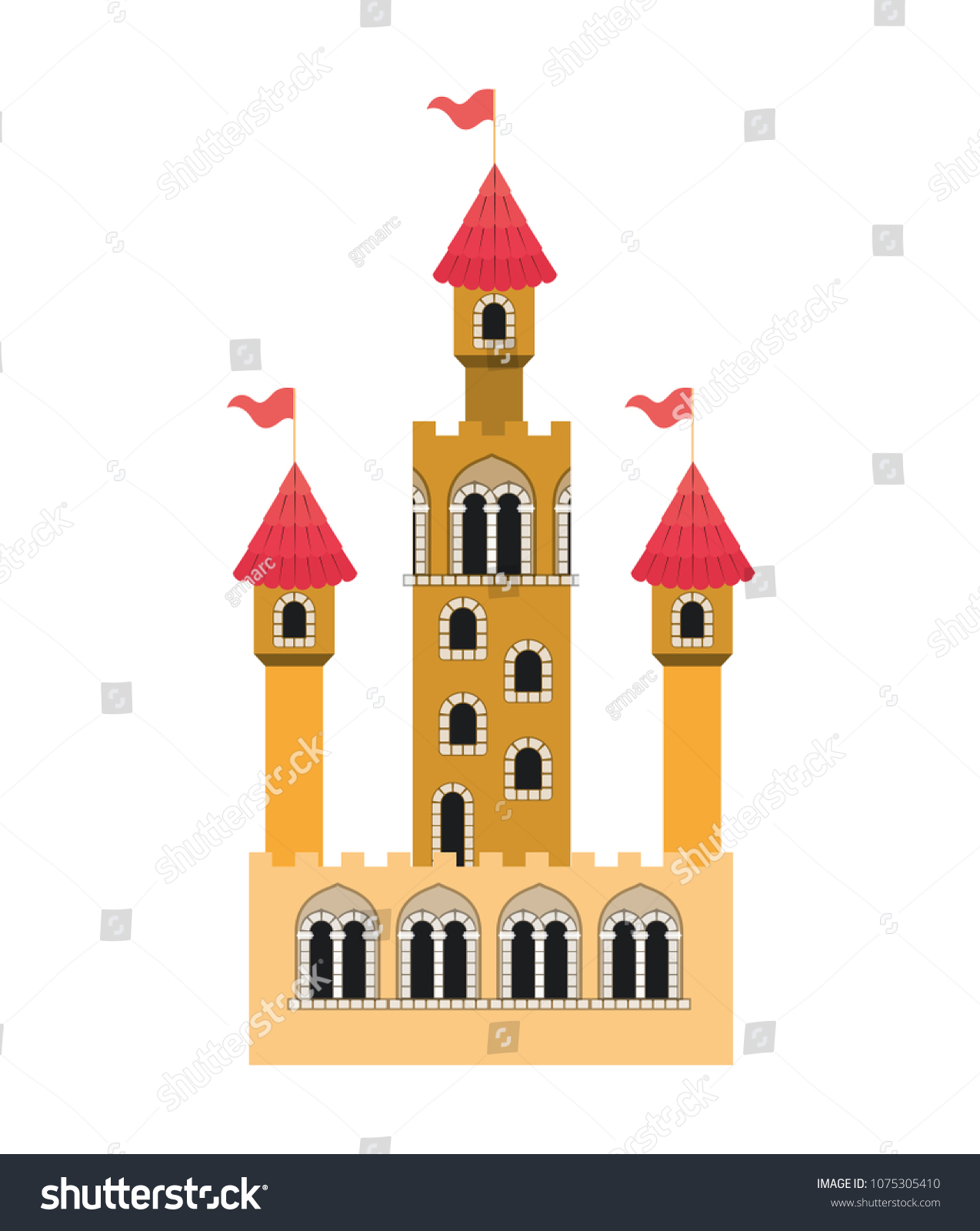 Medieval Castle Flags Stock Vector (Royalty Free) 1075305410 | Shutterstock