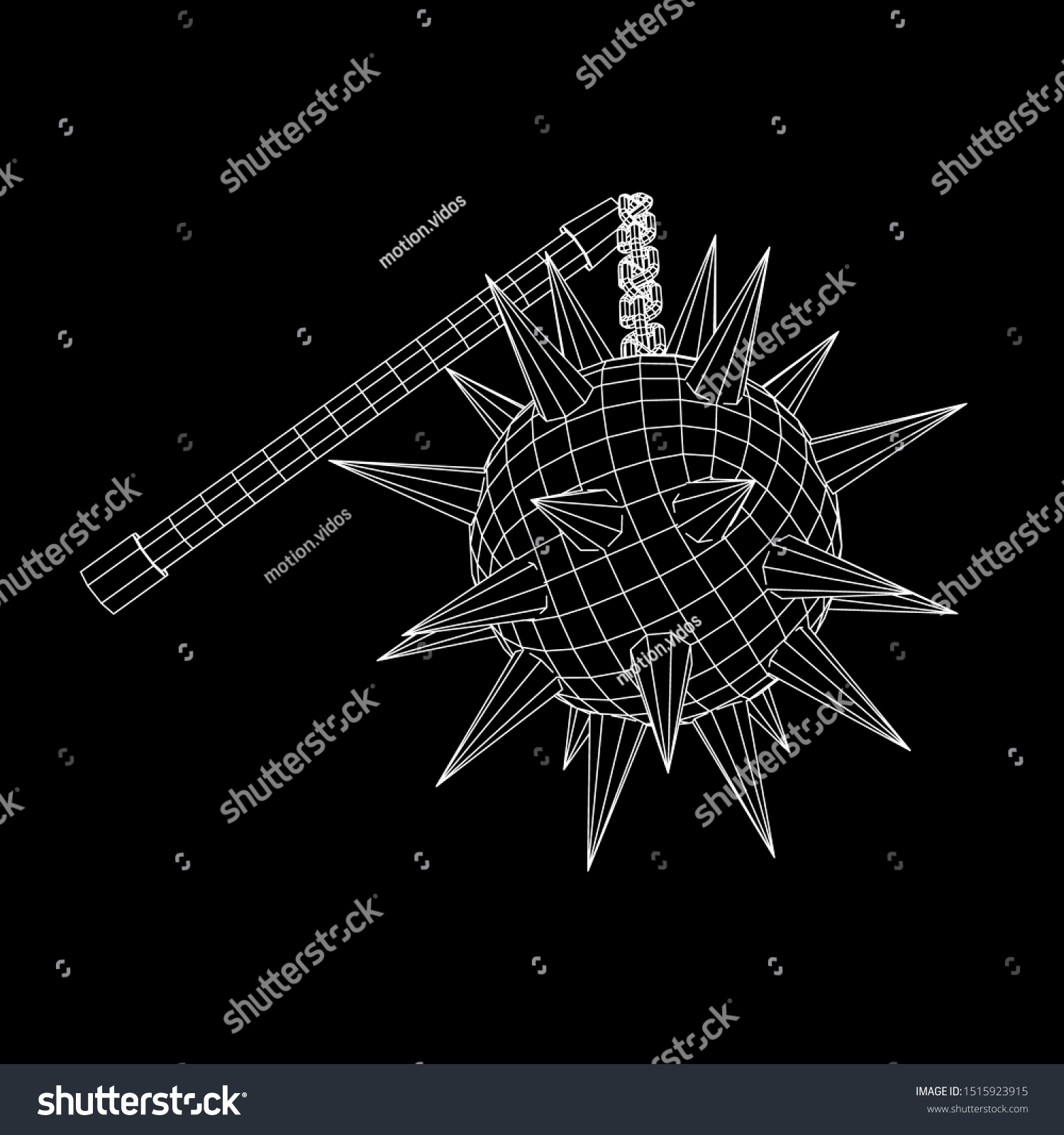 Medieval Chained Mace Ball Wireframe Low Stock Vector (Royalty Free ...