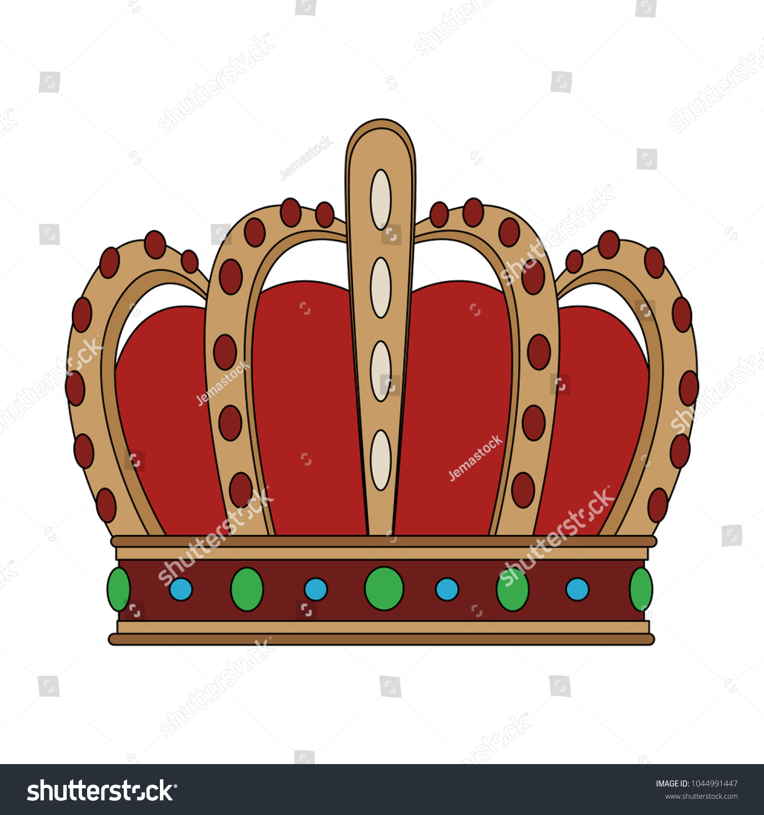 Medieval Crown Isolated Stock Vector (Royalty Free) 1044991447 ...