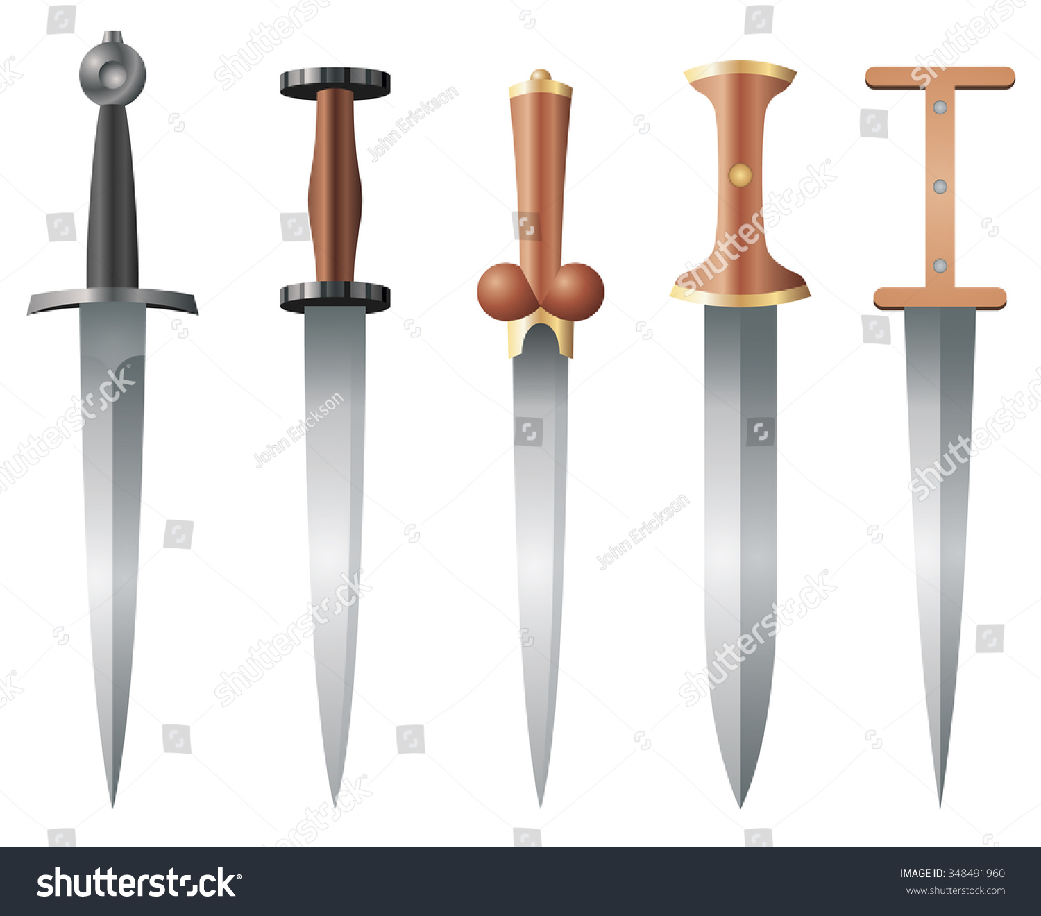 Medieval Daggers Stock Vector (Royalty Free) 348491960