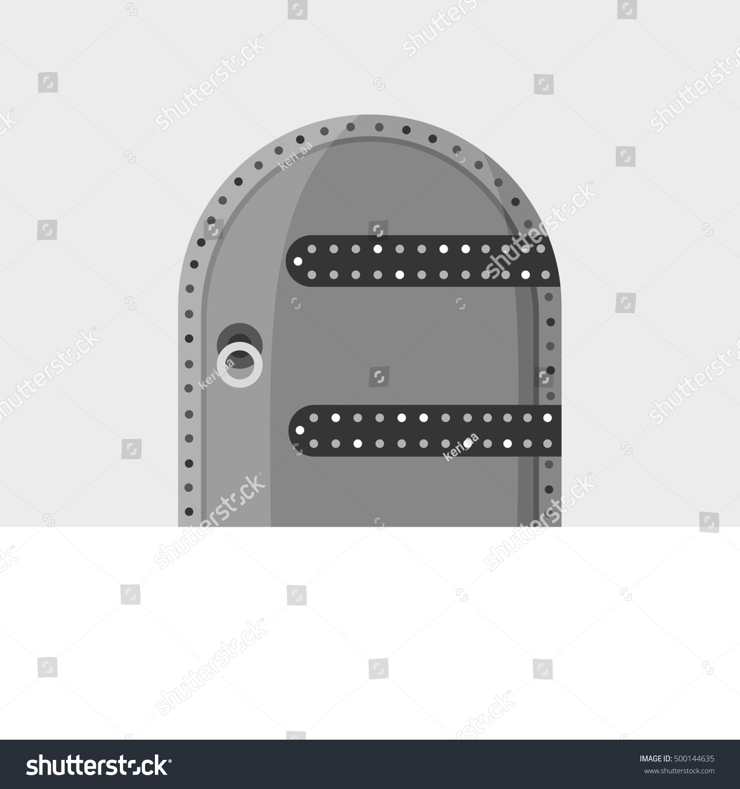 Medieval Door Stone Wall Vector Illustration 스톡 벡터(로열티 프리) 500144635 ...