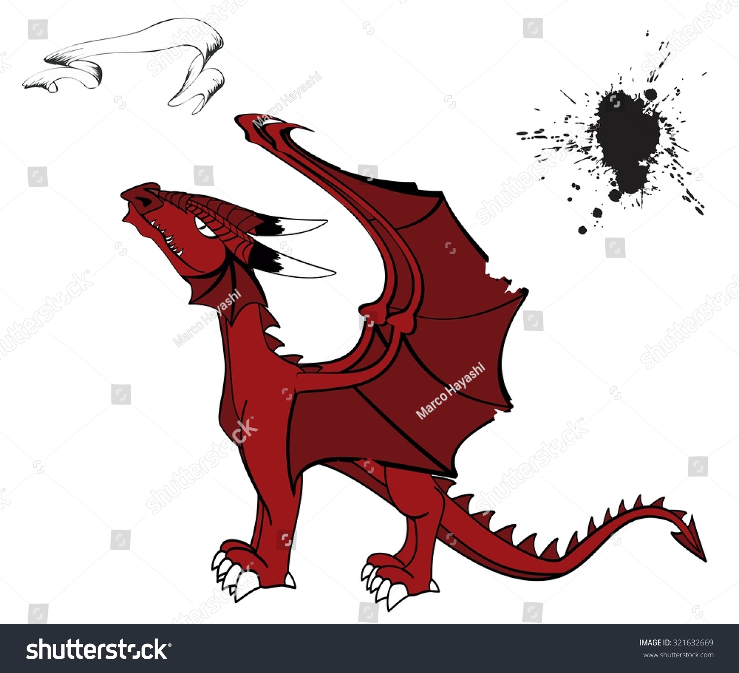 Medieval Dragon Tattoo Set Vector Format Stock Vector (Royalty Free ...