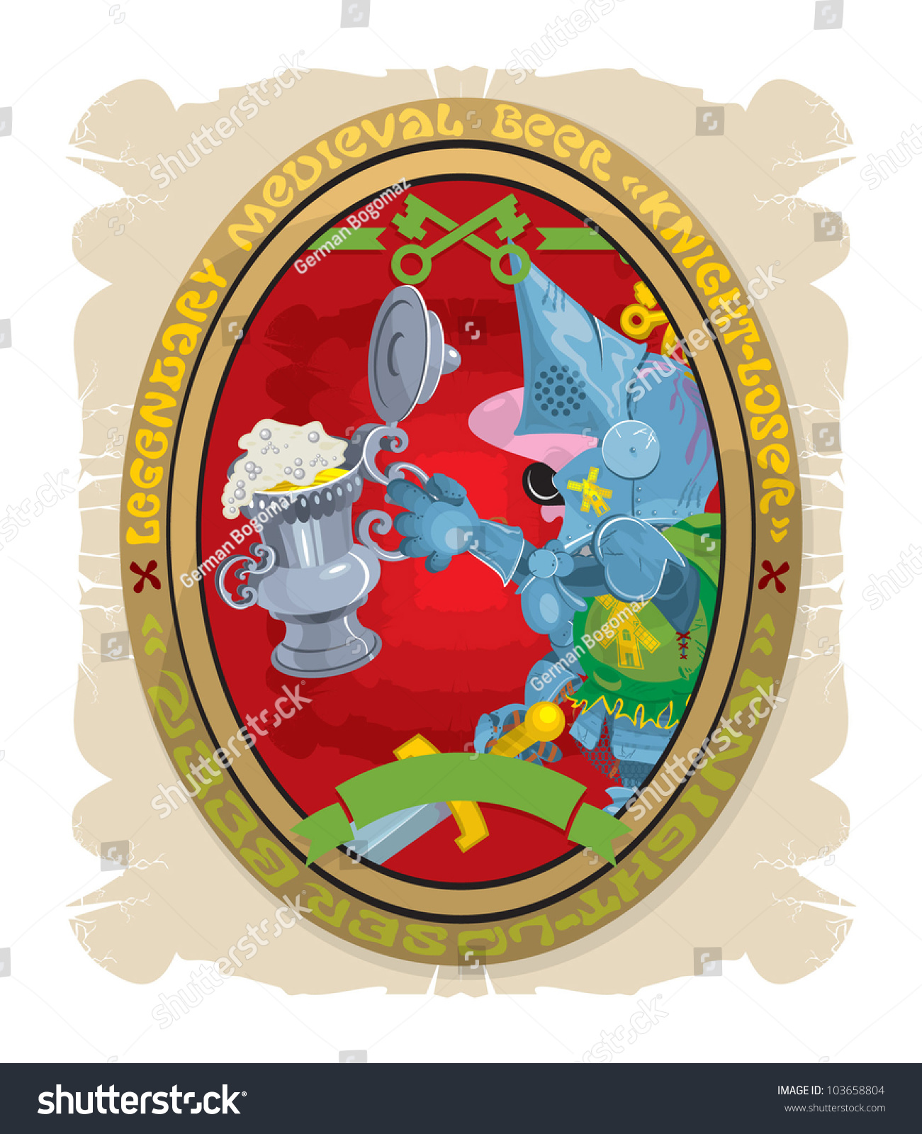 Medieval Europe Beer Labels 9 Vector Stock Vector (Royalty Free) 103658804