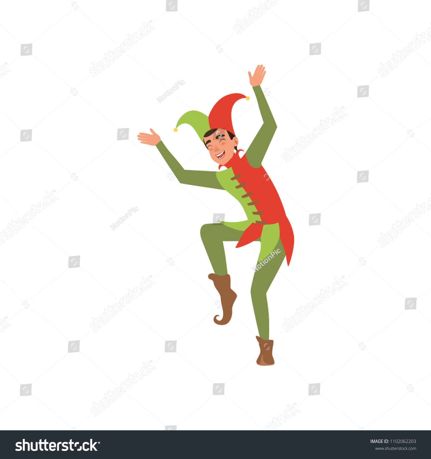 Medieval Jester Character Vector Illustration On Stock Vector (Royalty ...