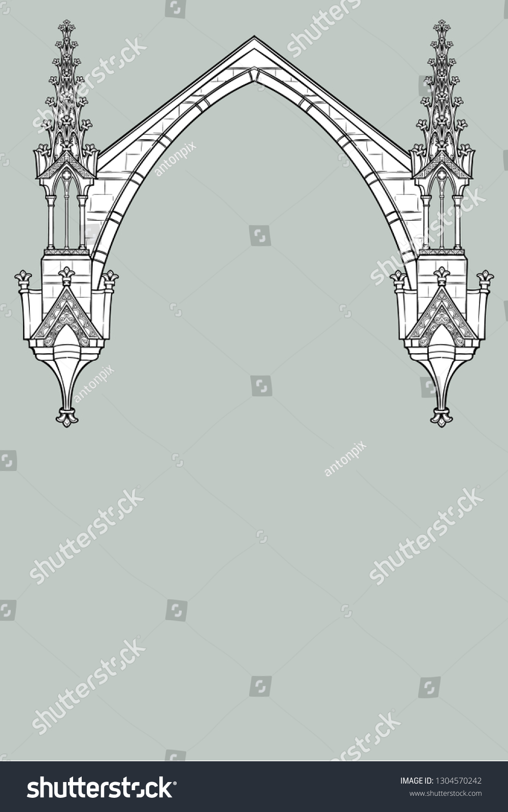 Medieval Manuscript Style Rectangular Frame Gothic Stock Vector ...