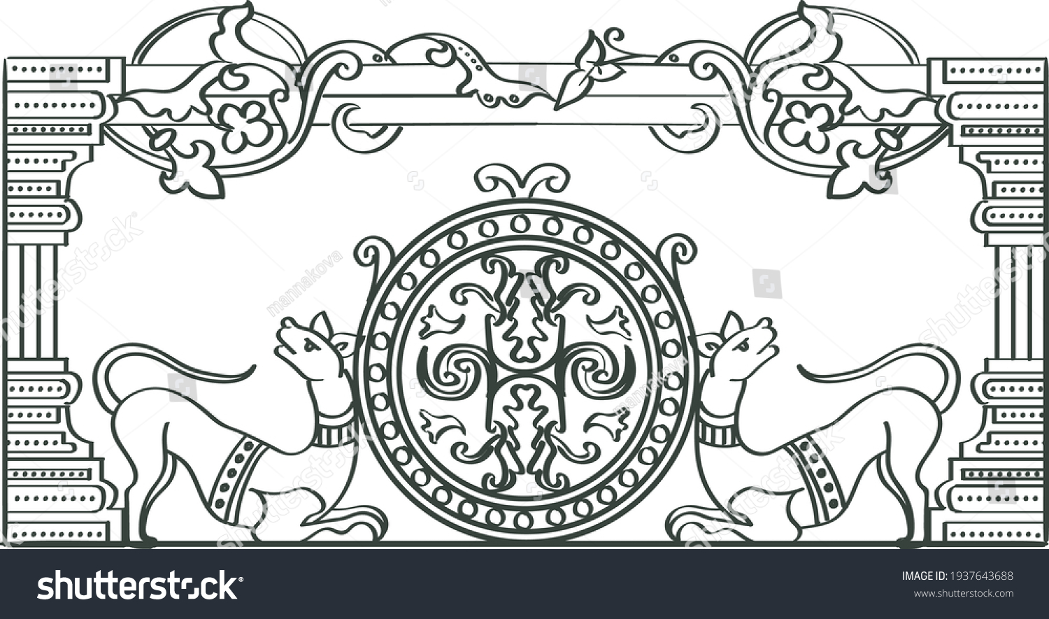 Medieval Shape Stained Glass Background Stock Vector (Royalty Free ...