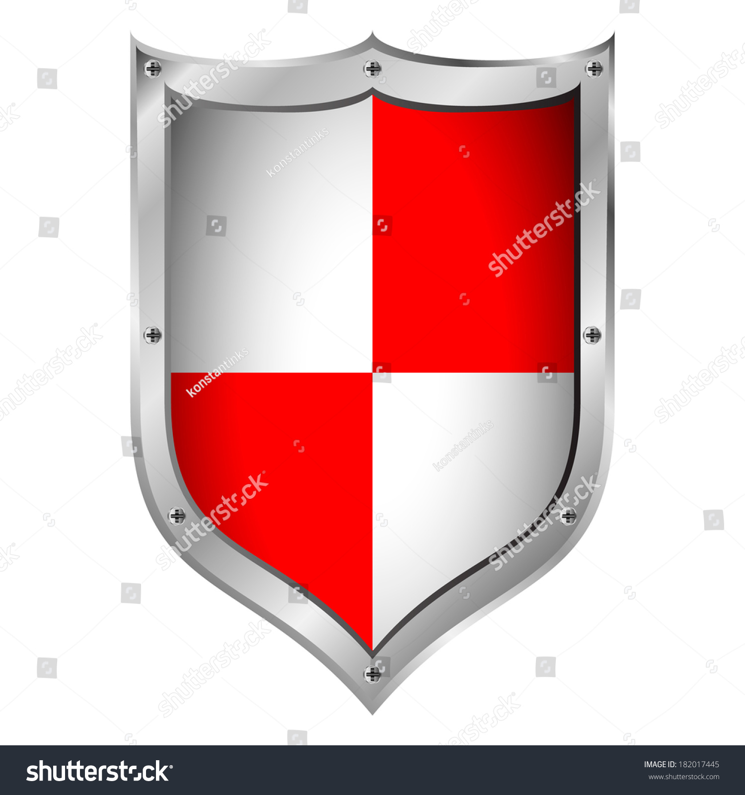 Medieval Shield On White Background Stock Vector (Royalty Free) 182017445