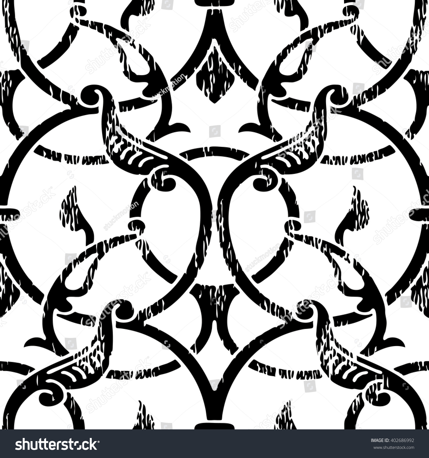 Medieval Vine Fret Work Pattern Seamless Stock Vector (Royalty Free ...