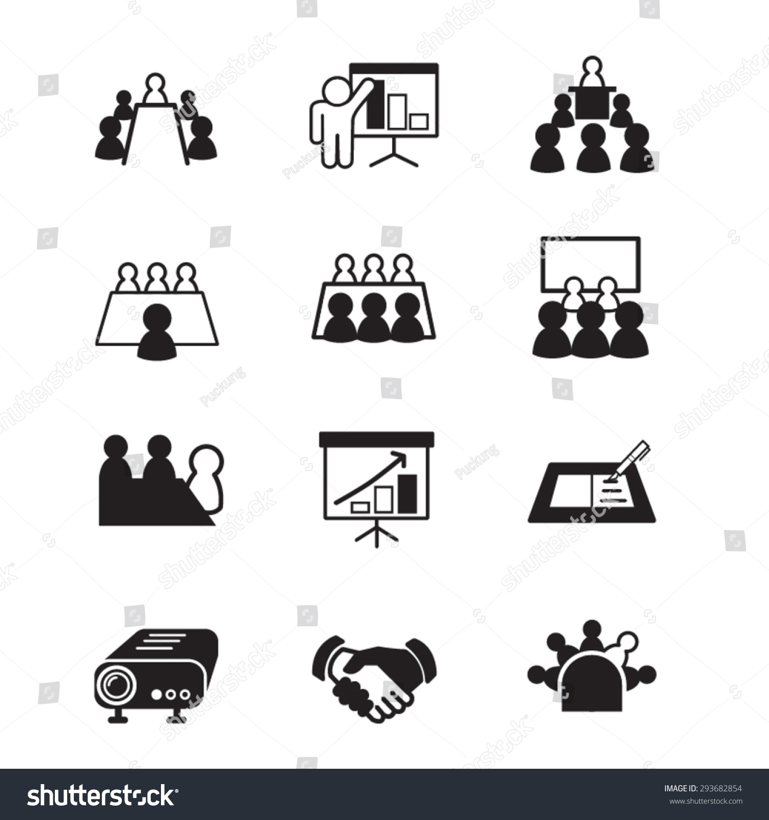 Meeting Icon Set Stock Vector (Royalty Free) 293682854
