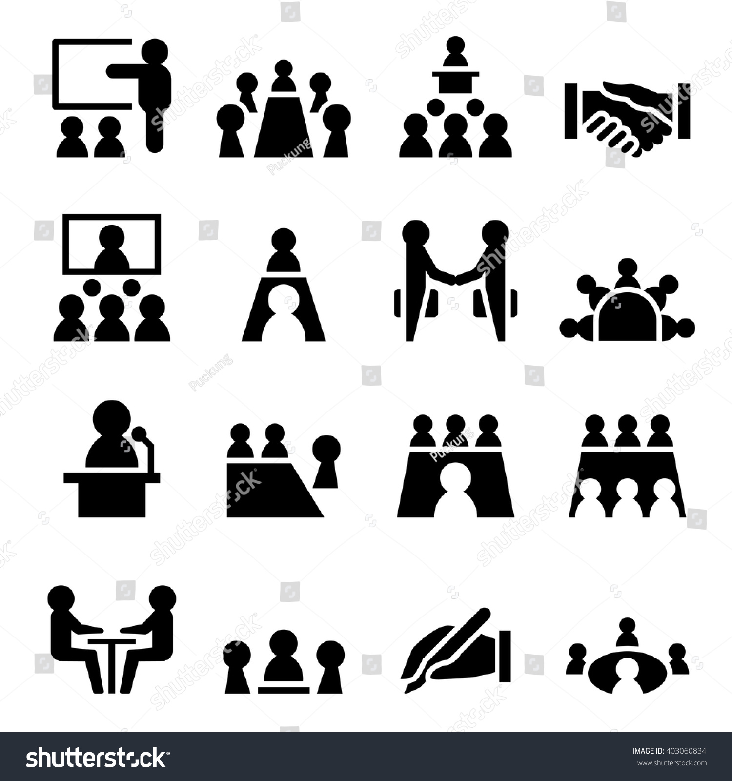 Meeting Icon Set Vector Illustration 스톡 벡터(사용료 없음) 403060834 - Shutterstock