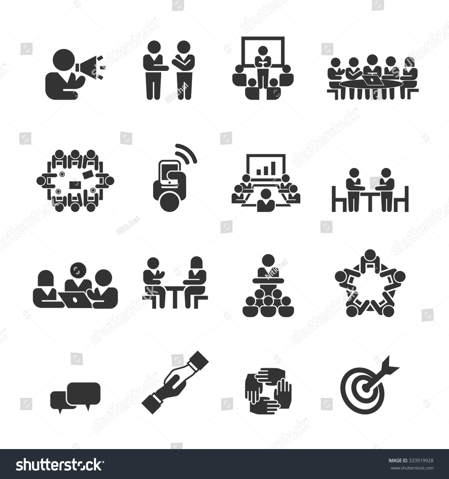 Meeting Iconsvector Stock Vector 333919928 - Shutterstock