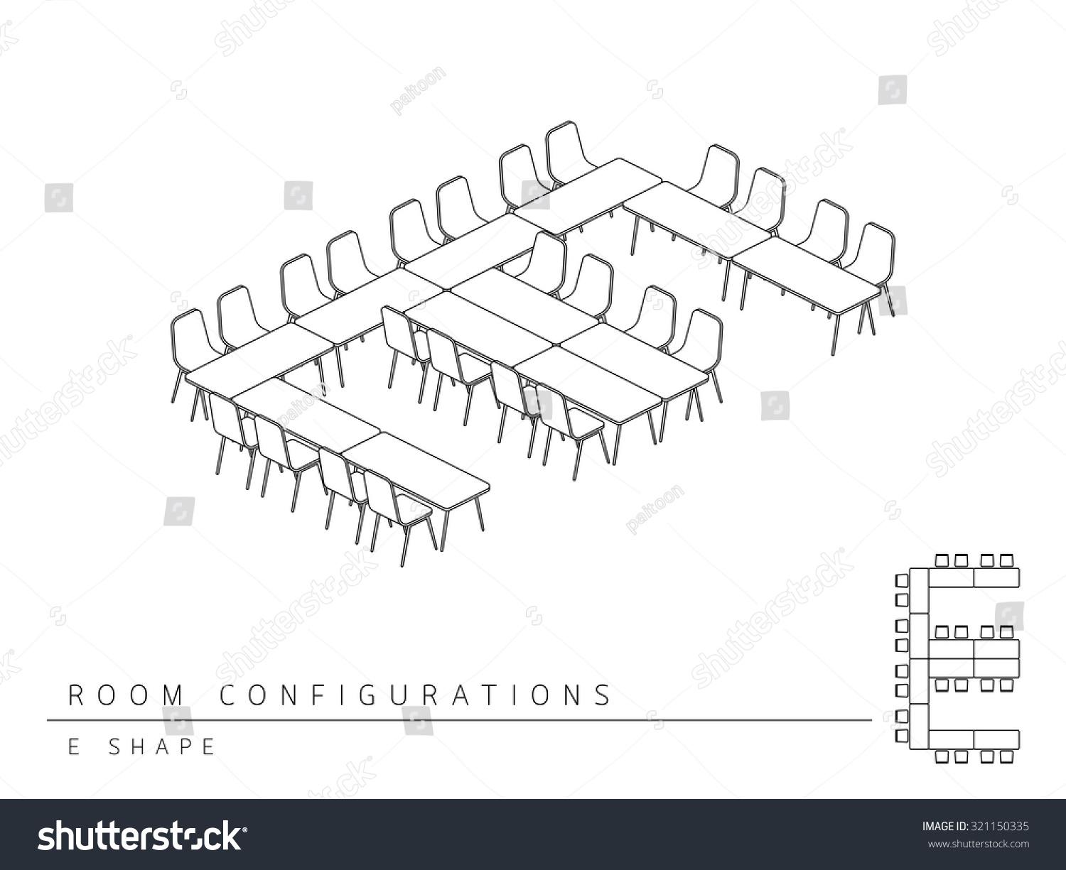 Vektor Stok Meeting Room Setup Layout Configuration E (Tanpa Royalti ...