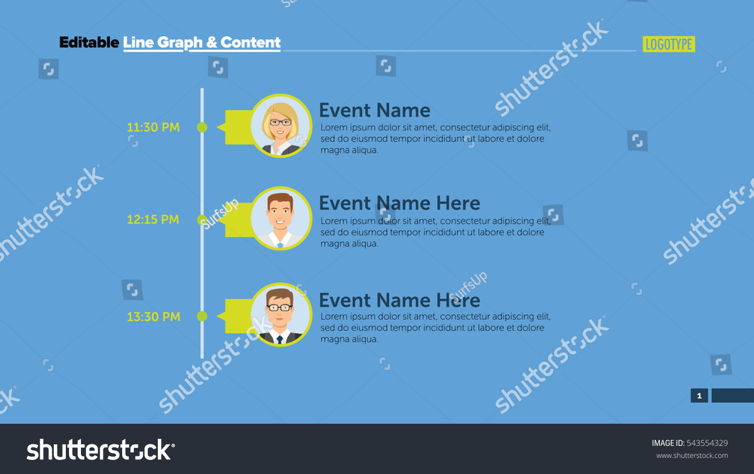 Meeting Schedule Slide Template Stock Vector (Royalty Free) 543554329