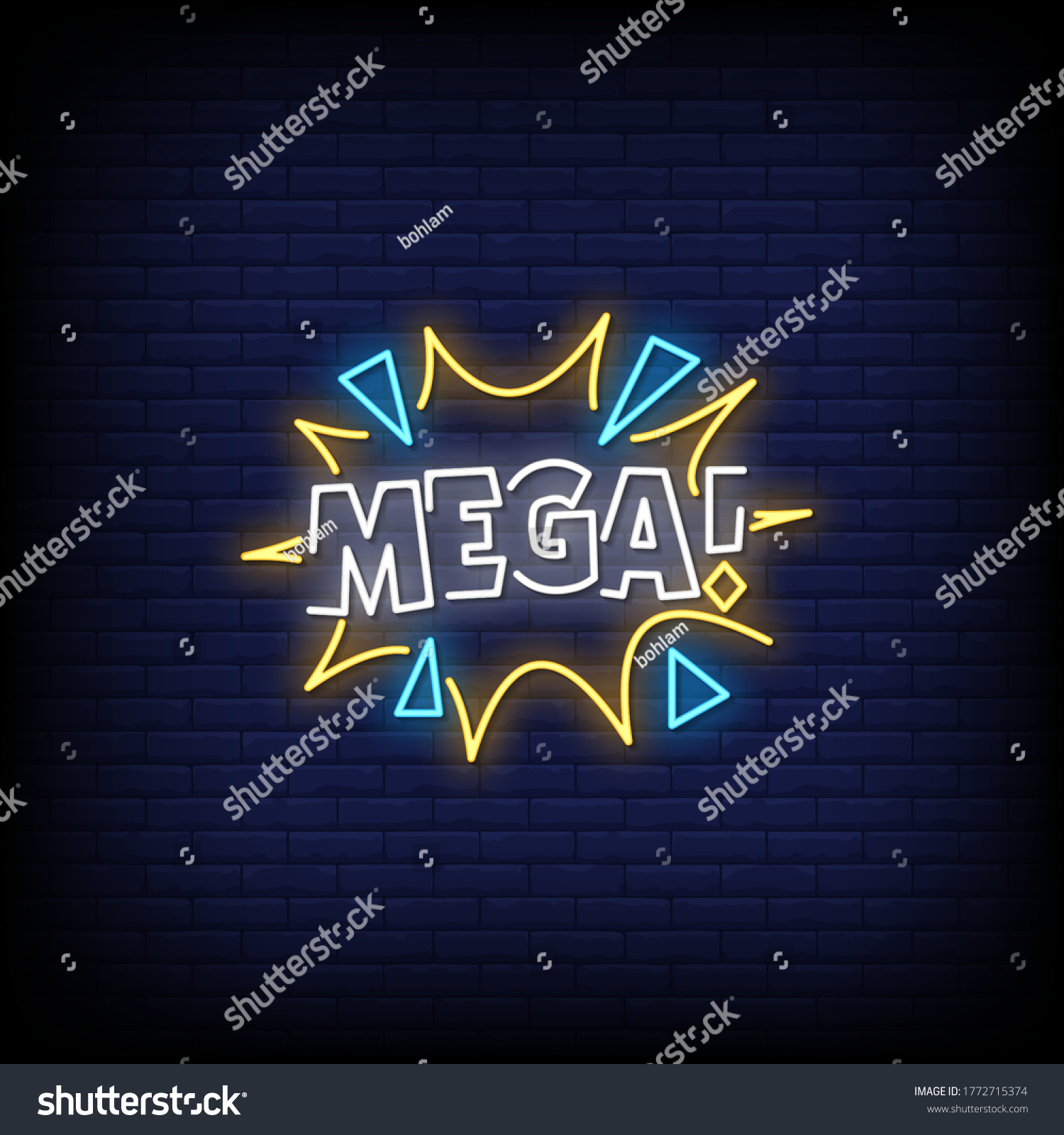 Mega Neon Signs Style Text Vector: เวกเตอร์สต็อก (ปลอดค่าลิขสิทธิ์ ...