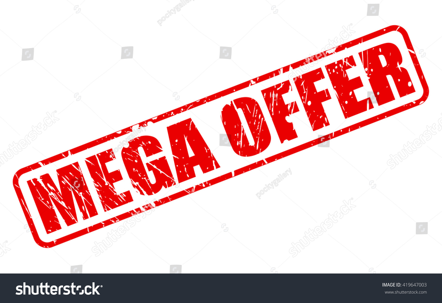 Mega Offer Red Stamp Text On Stock Vector (Royalty Free) 419647003