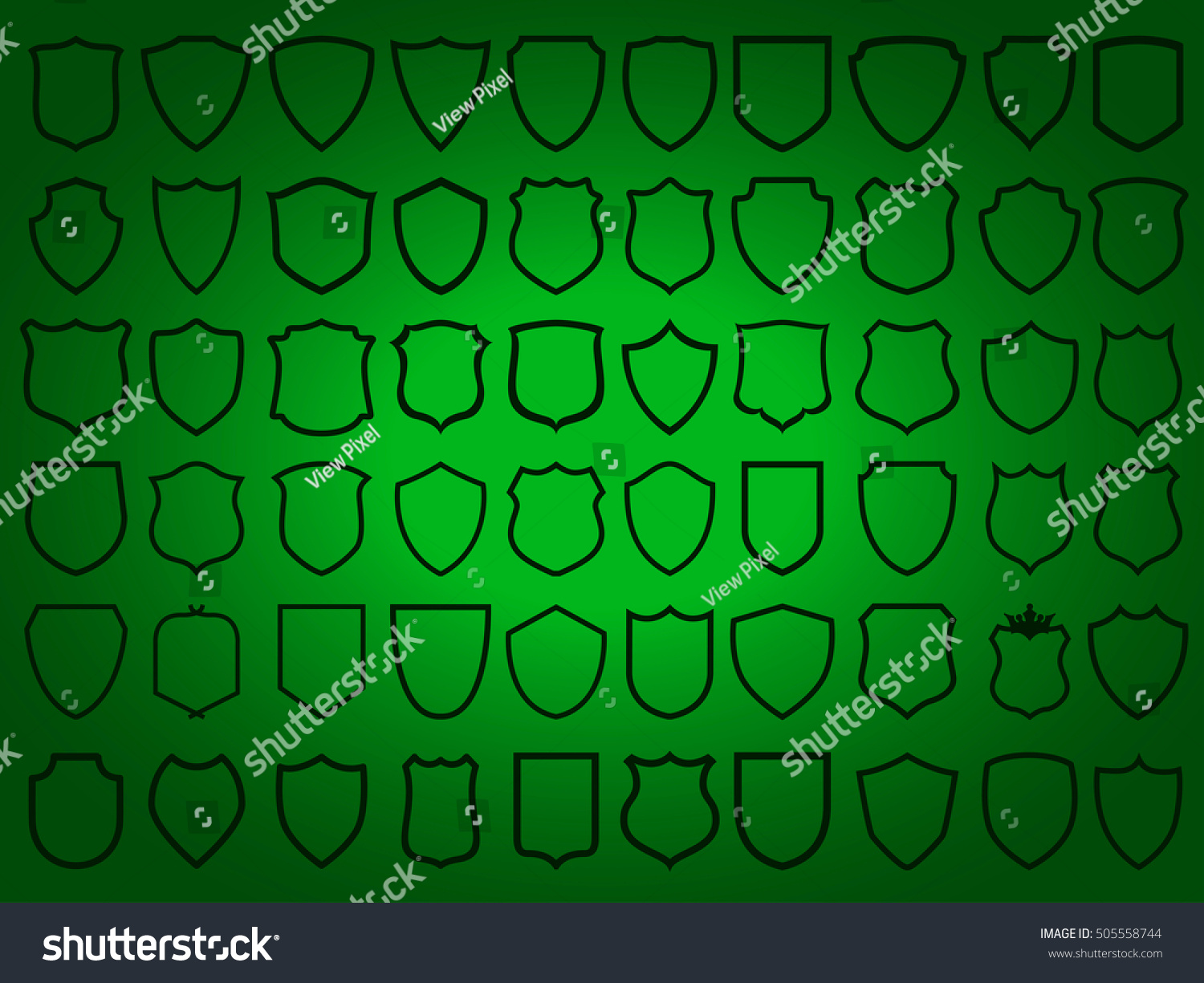 Mega Set Group Shield Silhouette Shields Stock Vector (Royalty Free ...