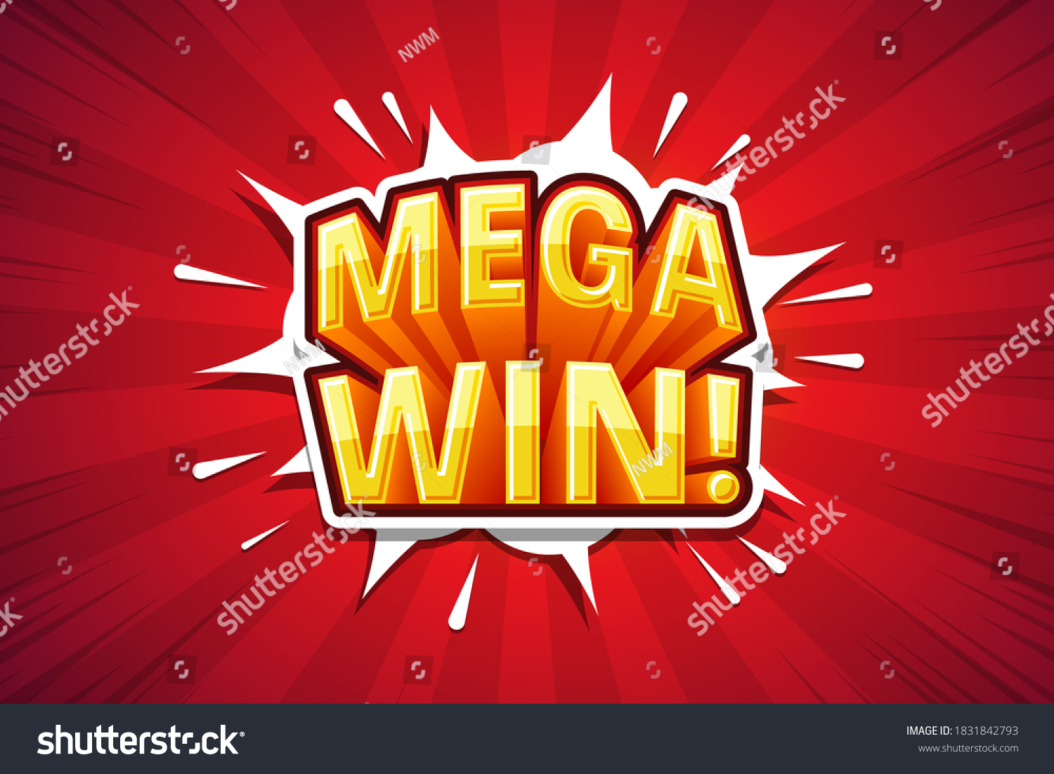Mega Win Font Expression Pop Art Stock Vector (Royalty Free) 1831842793