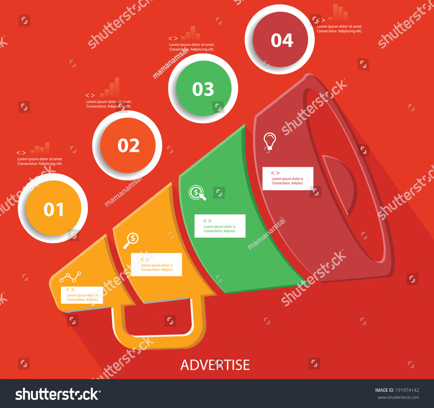 Megaphone Concept Info Graphicsvector Stock Vector (Royalty Free) 191974142