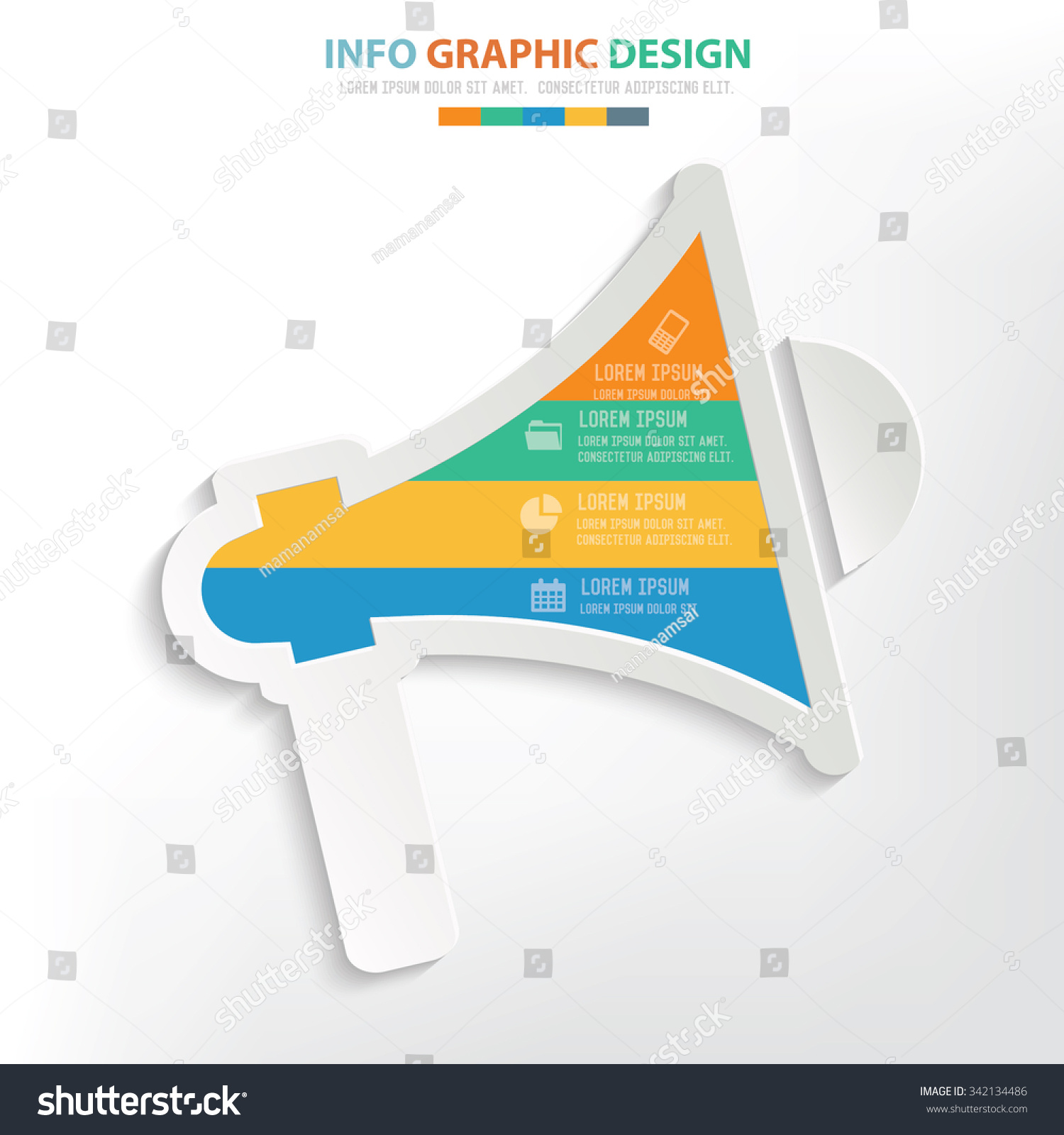 Megaphone Info Graphic Design Clean Vector Stock Vector (Royalty Free ...