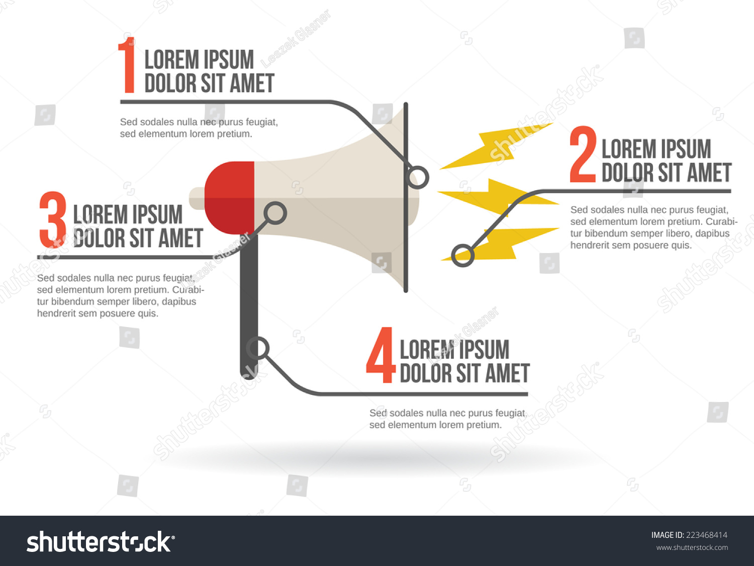 Megaphone Infographic Layout Vector Illustration Stock Vector (Royalty ...