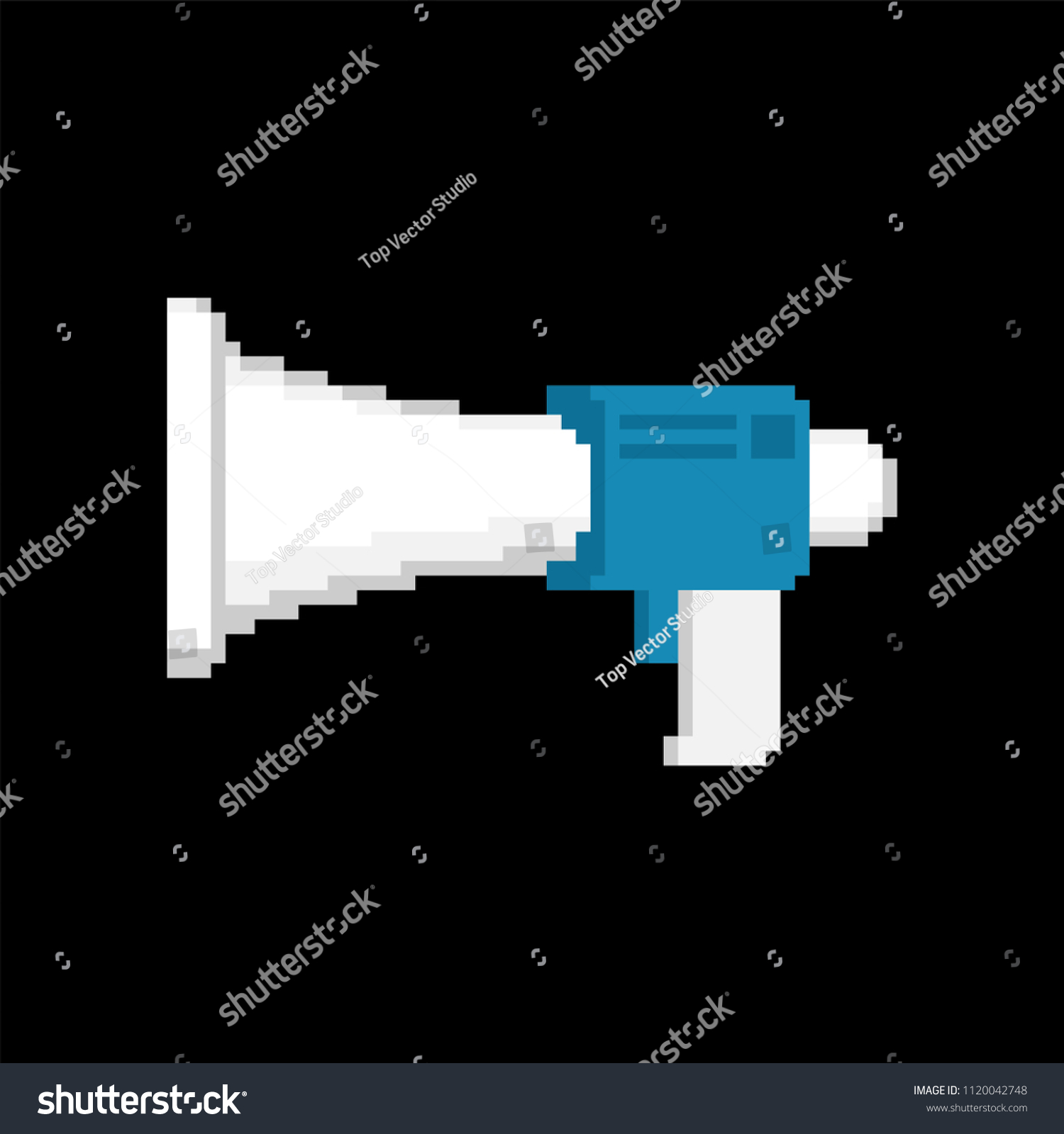 Megaphone Pixel Art Speaker 8 Bit: vector de stock (libre de regalías ...