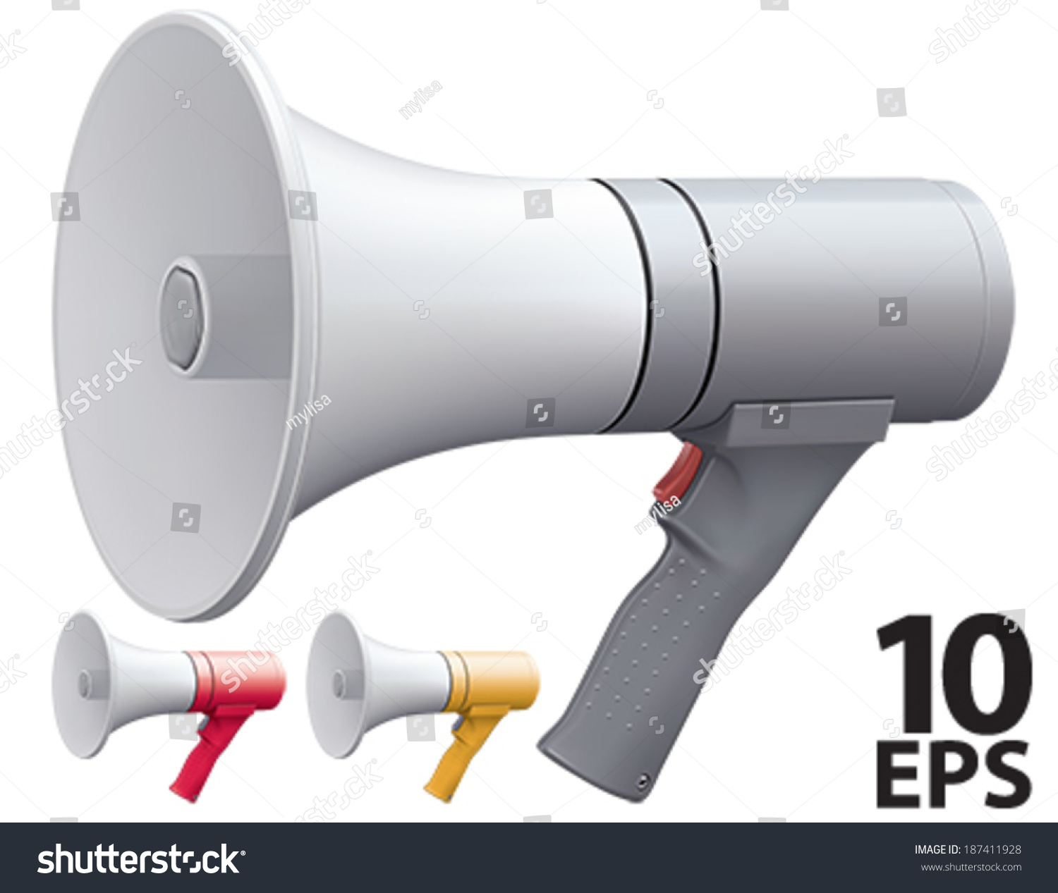 Megaphone Set Vector Illustration Stock Vector (Royalty Free) 187411928 ...
