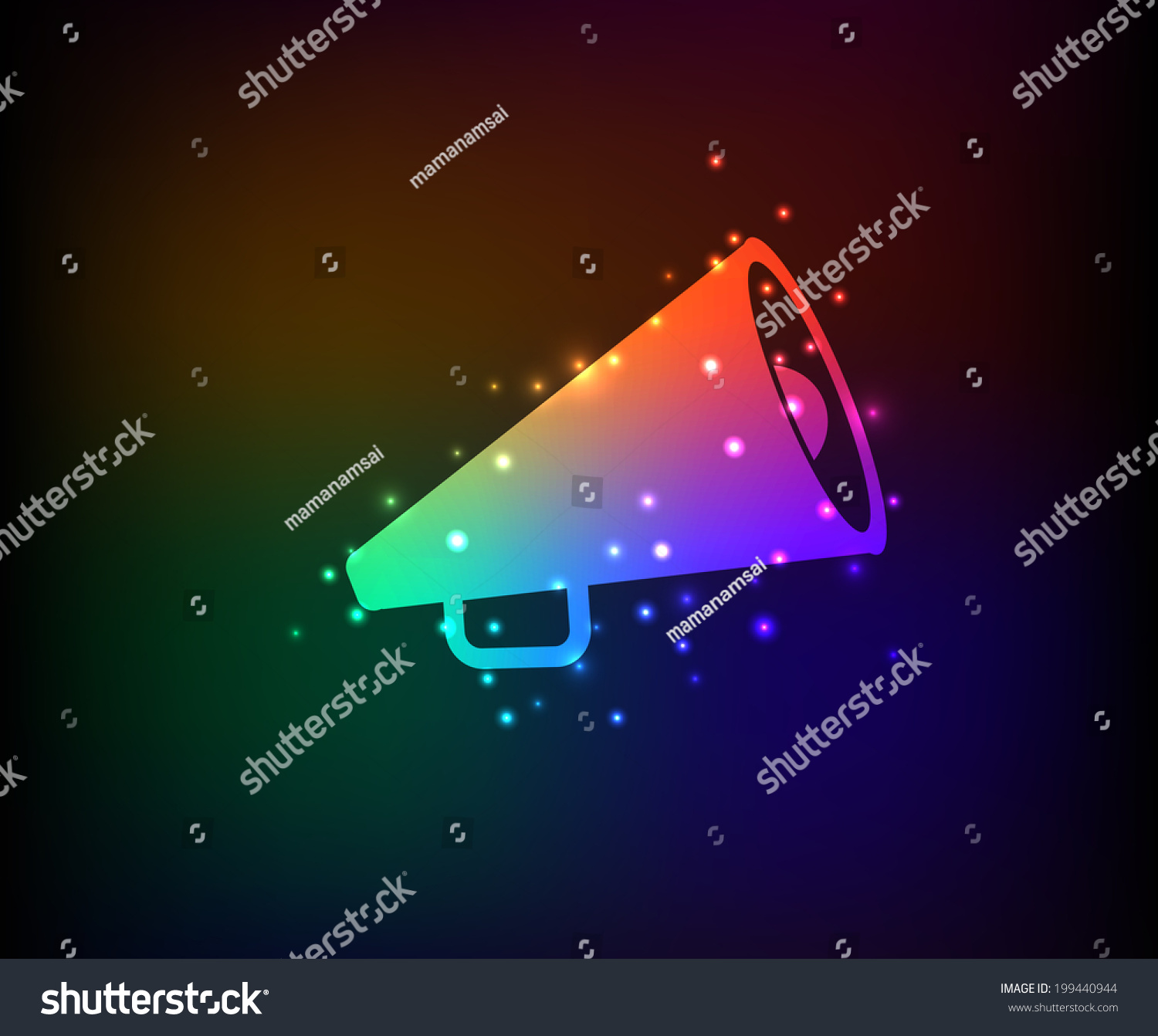 Megaphone Symbolrainbow Vector Stock Vector (Royalty Free) 199440944 ...
