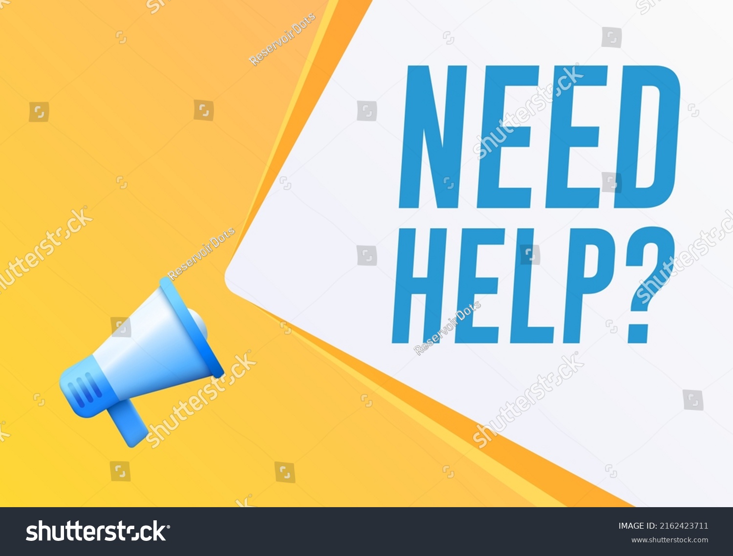 Megaphone Need Help Text Banner Stock Vector (Royalty Free) 2162423711 ...