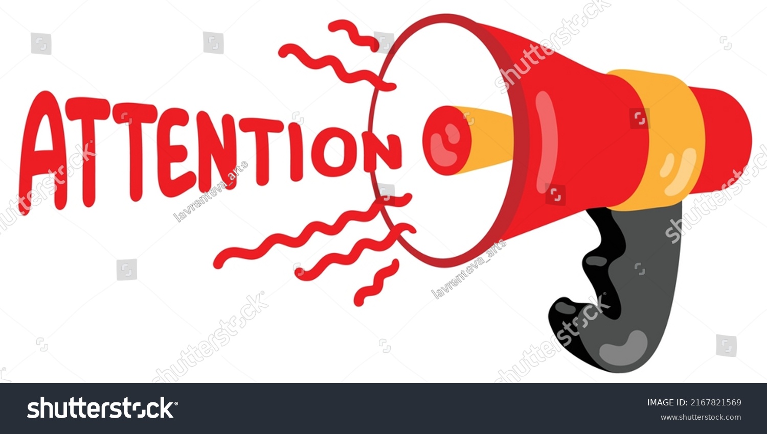 Megaphone Inscription Attention Hand Drawn Vector Stock Vector (Royalty ... Megaphone Inscription Attention Hand Drawn Vector Stock Vector (Royalty ...