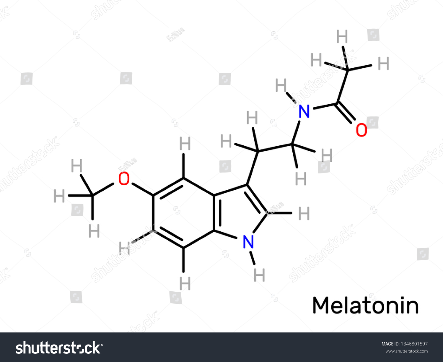 Melatonin Hormone Structural Formula Vector Illustration Stock Vector ...