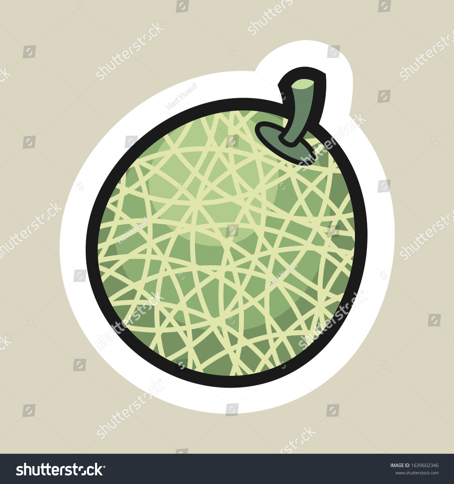 Melon Cartoon Sticker Design Vector Stock Vector (Royalty Free ...