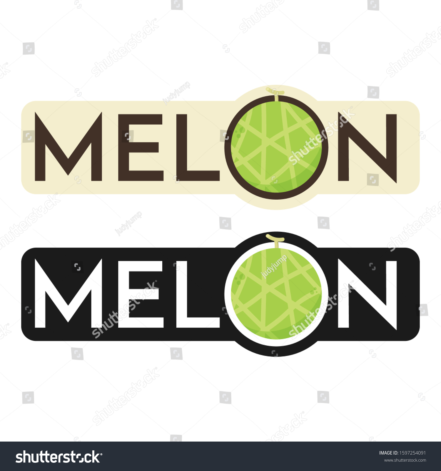 Melon Logo Design Symbol Melon Cartoon Stock Vector (Royalty Free ...