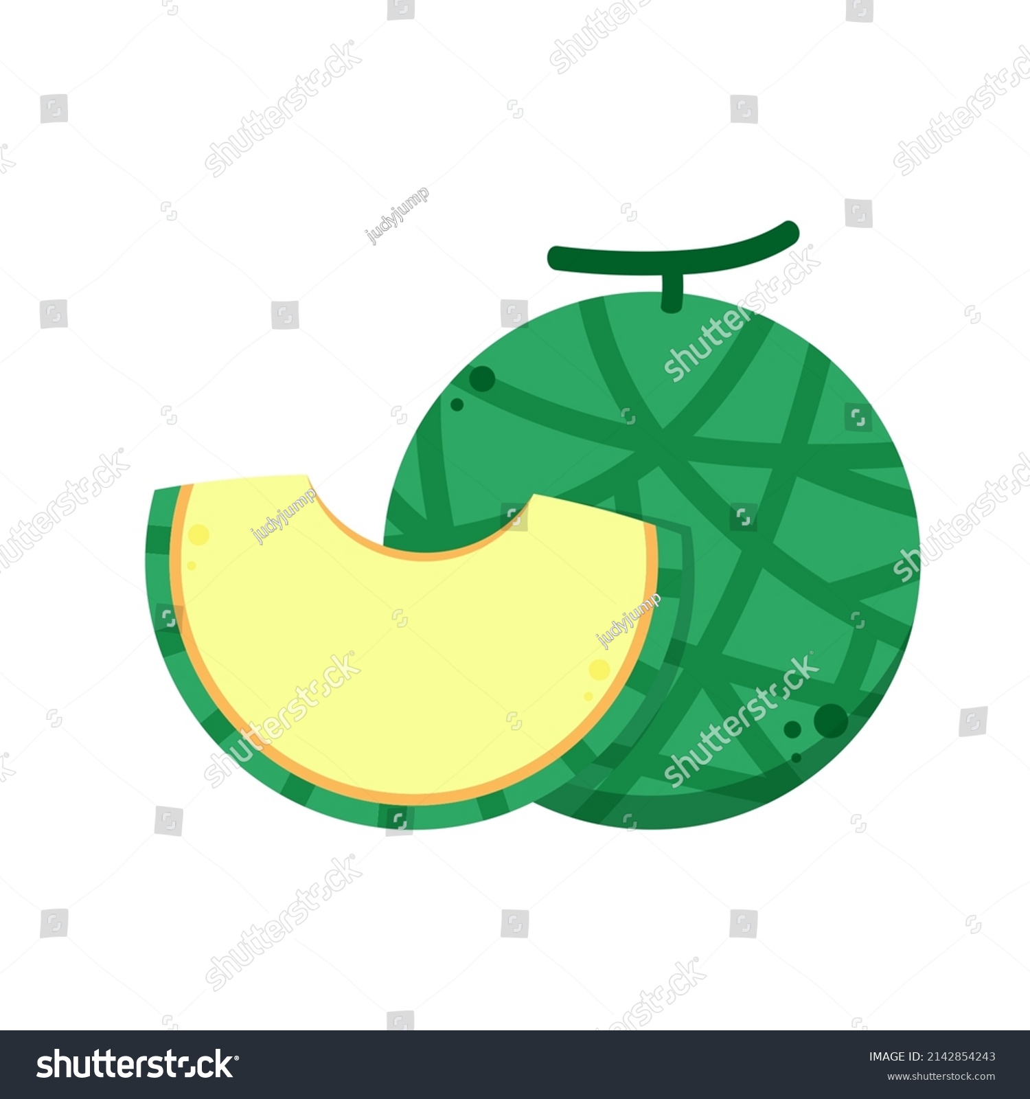 Melon Logo Vector Melon On White Stock Vector (Royalty Free) 2142854243 ...
