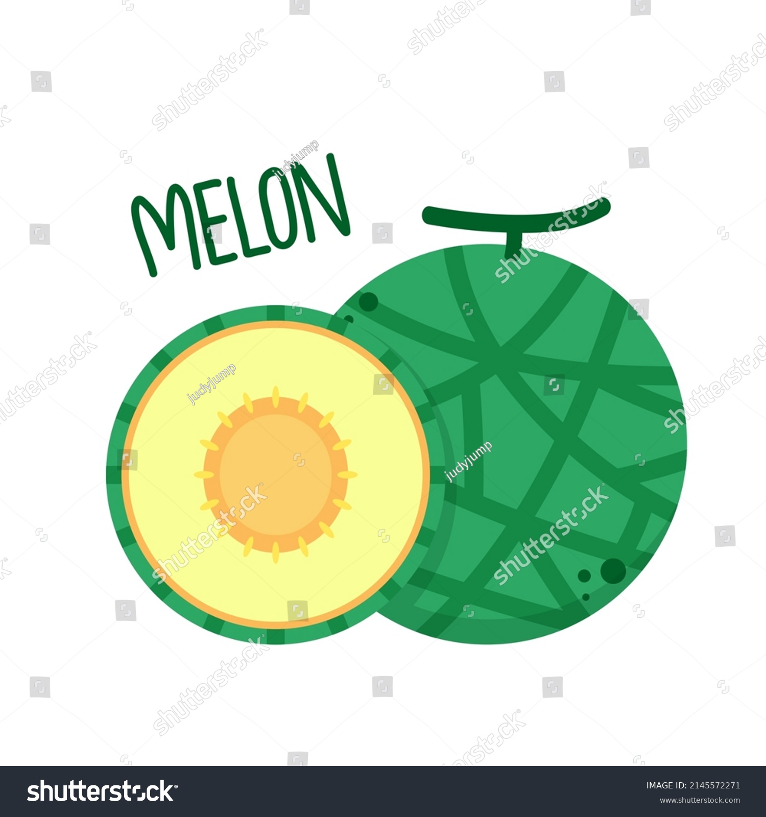 Melon Logo Vector Melon On White Stock Vector (Royalty Free) 2145572271 ...