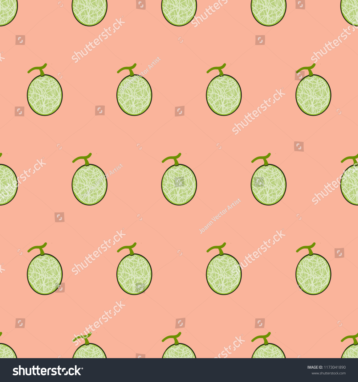 Melon Pattern Seamless Background Can Use Stock Vector (Royalty Free ...