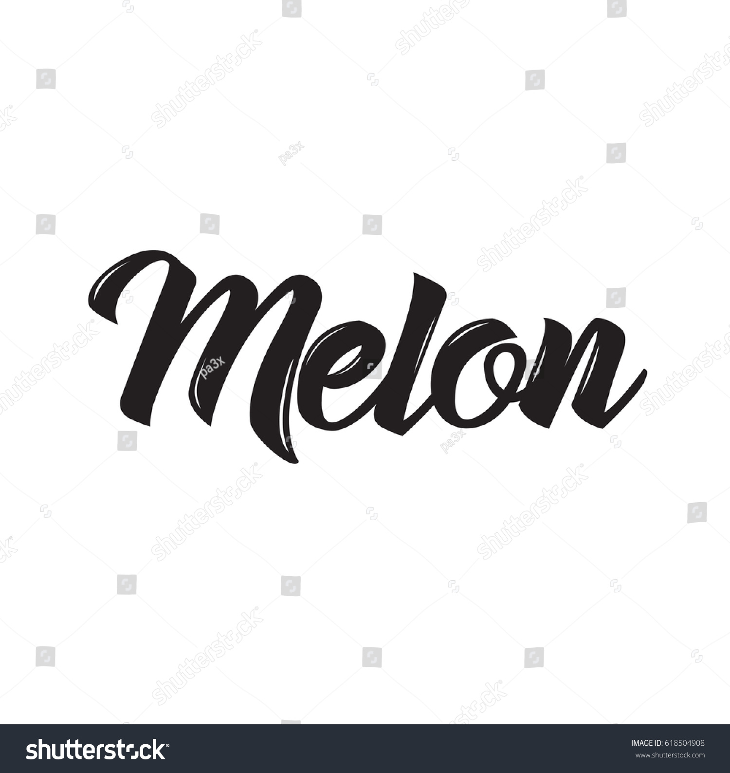 Melon Text Design Vector Calligraphy Typography Stock Vector (Royalty ...