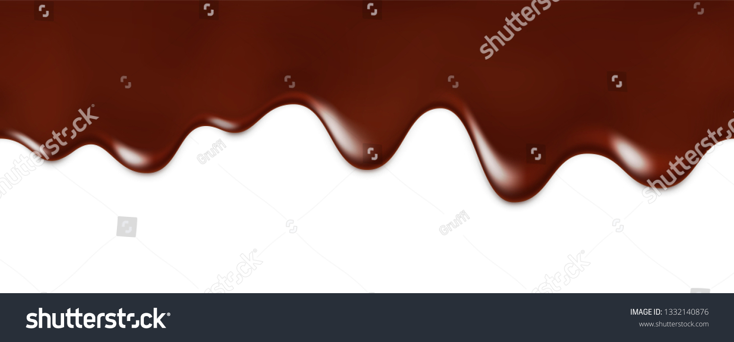 Melted Chocolate Dripping Seamless Pattern Realistic Stock Vector ...