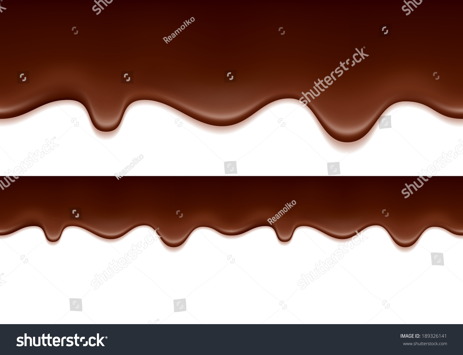 Melted Chocolate Drips Seamless Horizontal Border Stock Vector (Royalty ...