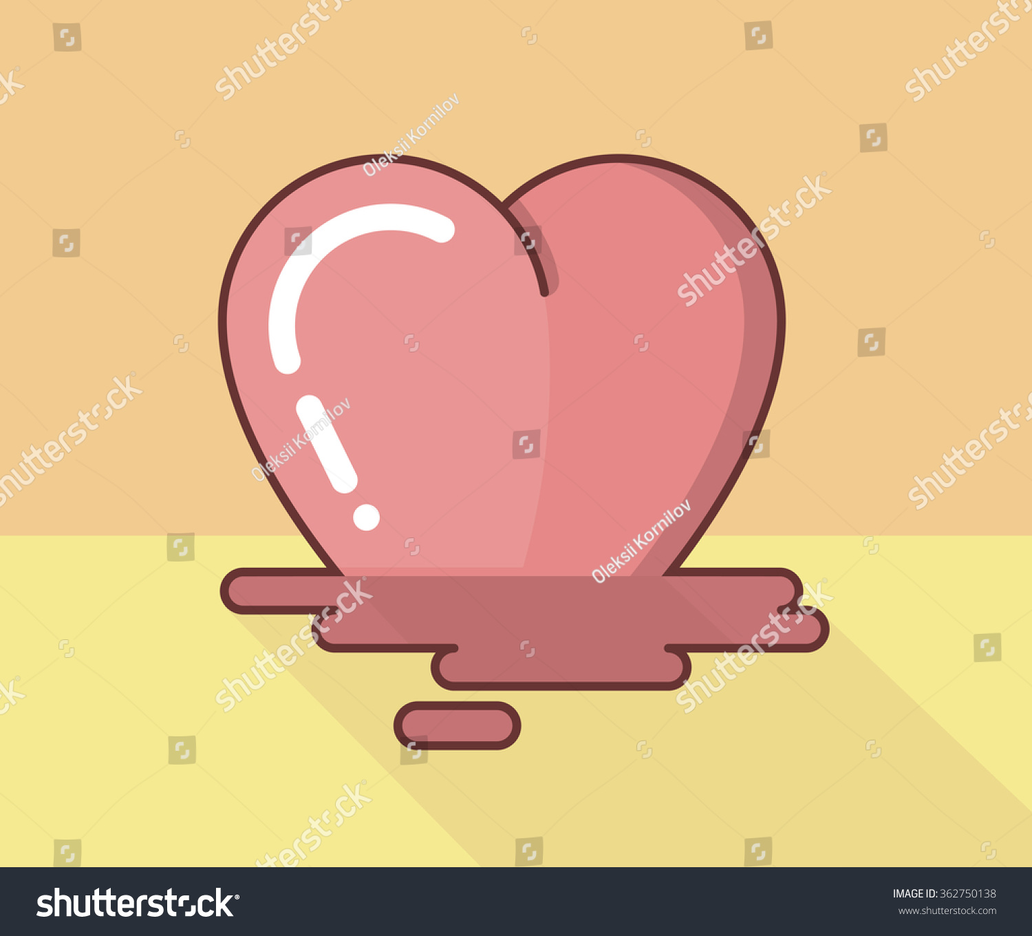 Melted Heart Stock Vector (Royalty Free) 362750138