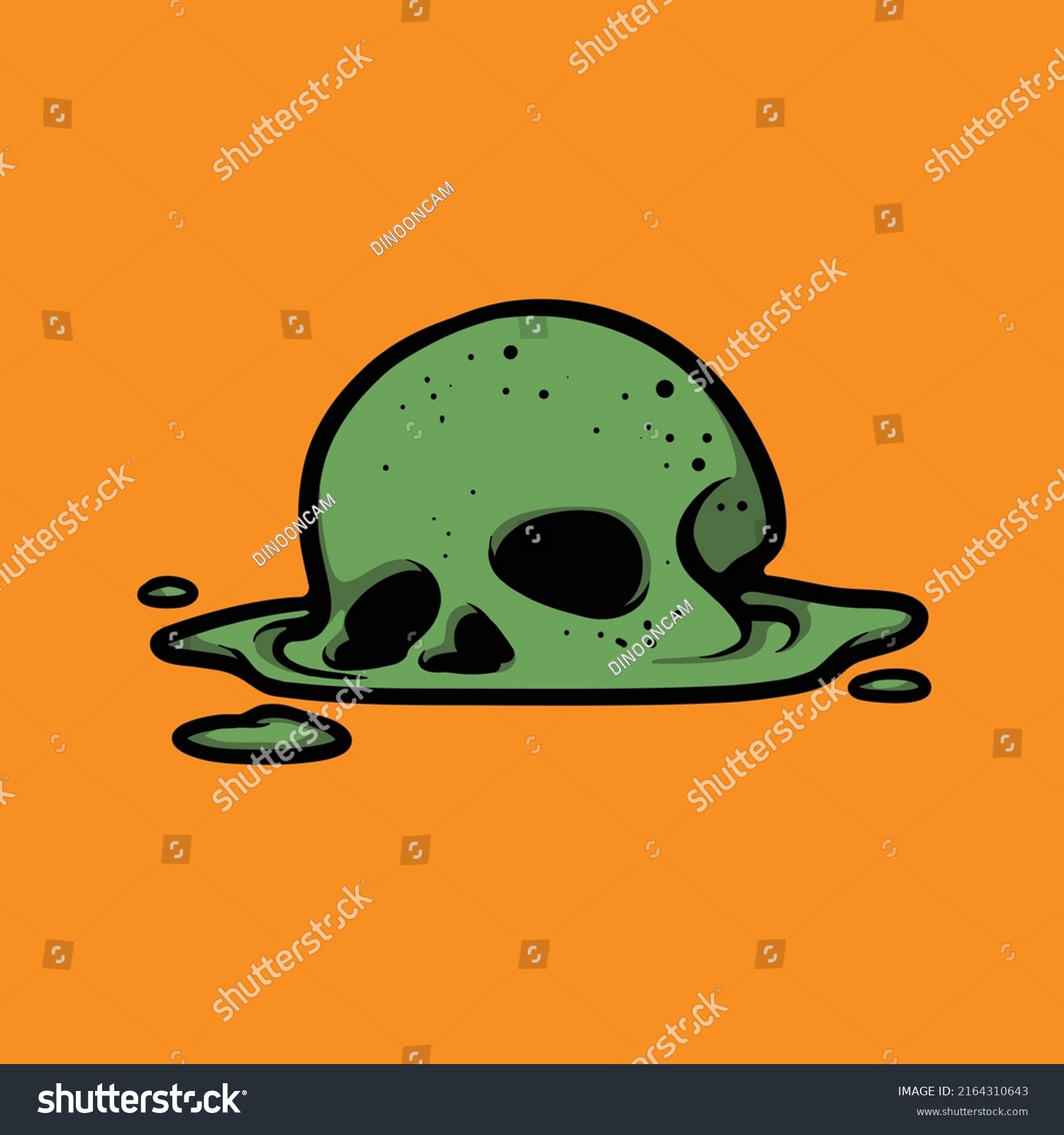 Melted Skull Cartoon Vector Illustration Stock Vector (Royalty Free ...
