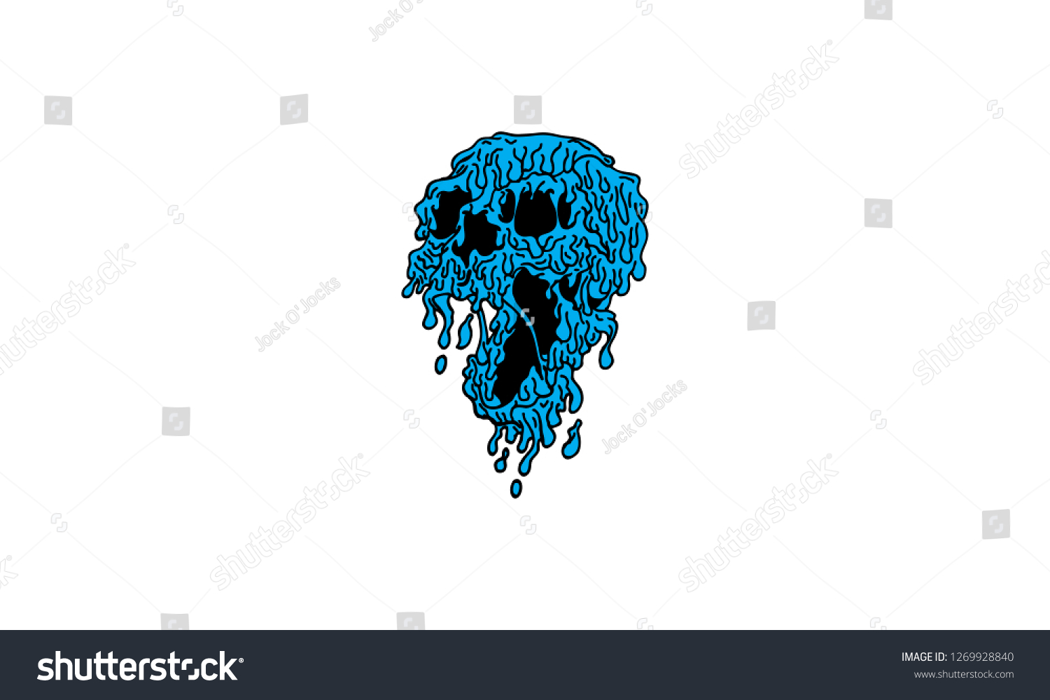Melting Slime Skull Vector Illustration: vector de stock (libre de ...