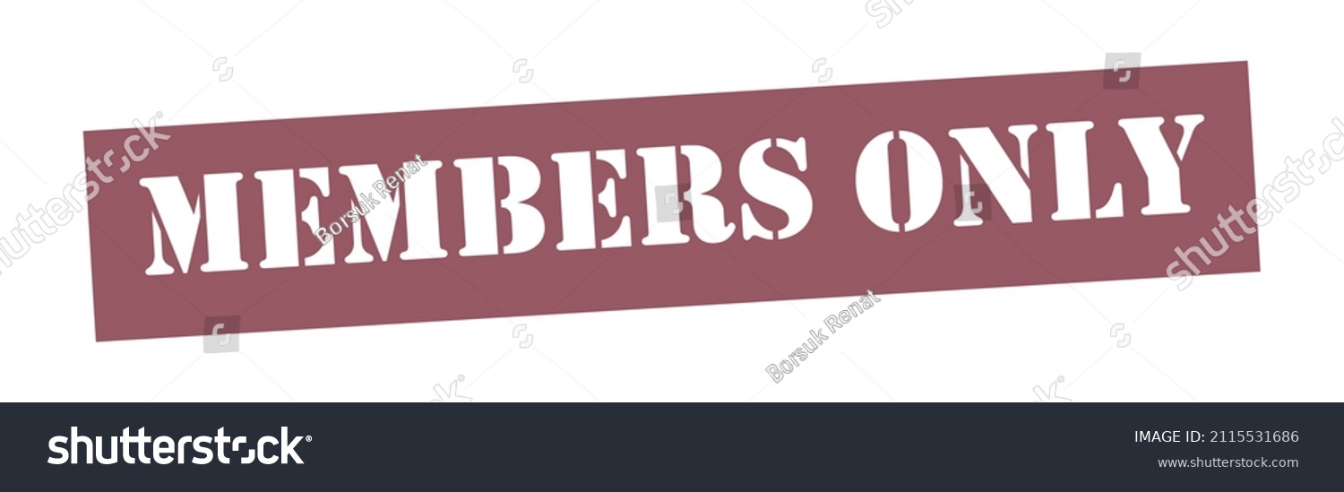 Members Only Vector Stamp White Isolated Stock Vector (Royalty Free ...